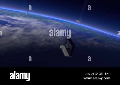 July Editorial Use Only Artist Rendering Spacex Starlink Satellite Stock Video Footage