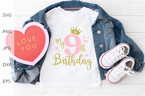 My 9th Birthday Svg Png Graphic By Studio8586 · Creative Fabrica
