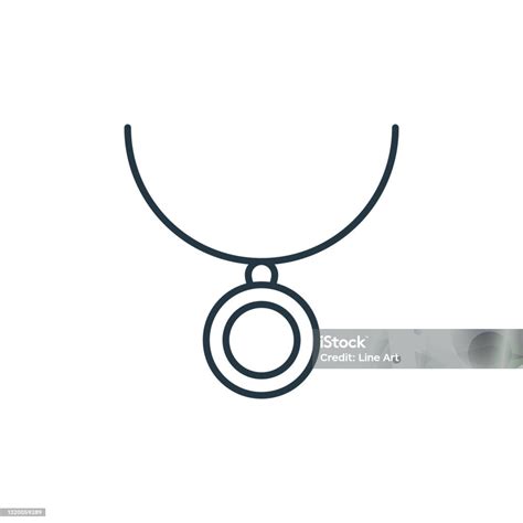 패션 컨셉의 목걸이 아이콘 벡터 목걸이 편집 스트로크의 얇은 라인 그림 웹 및 모바일 앱 로고 인쇄 미디어에 사용하기 위한