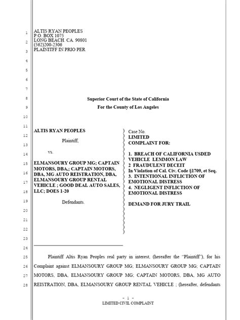 My Complaint Against Landlord Pdf Misrepresentation Lawsuit
