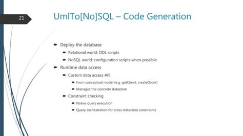 Umltonosql From Uml Domain Models To Nosql Databases Ppt