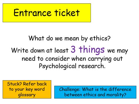 Edexcel Psychology 9 1 Gcse New Spec Unit 1 Lesson 20 Ethics
