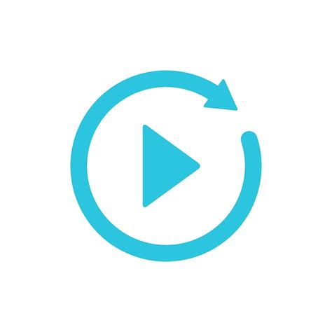 Premium Vector Replay Icon Isolated On White Background From Blue