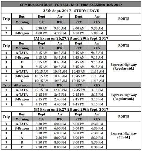 Royal Thimphu College Transportation Schedule