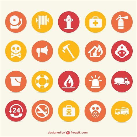 Iconos De Peligro De Incendio Descargar Vectores Gratis