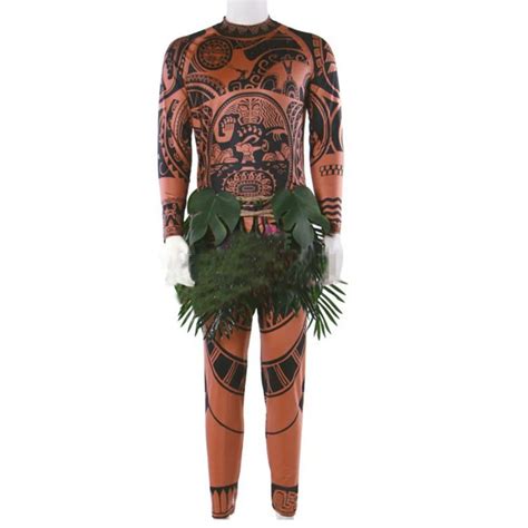 2017 Movie Moana Maui Cosplay Costume Full Sets Fancy Sweatshirt Pants