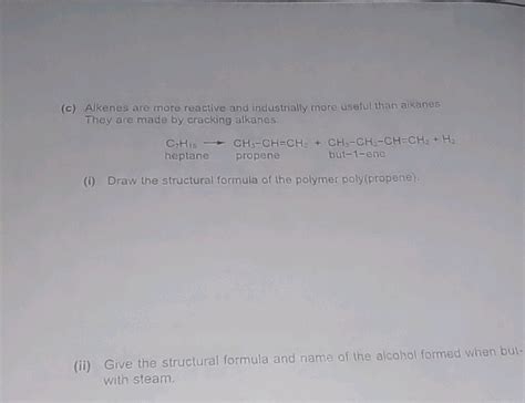 C Alkenes Are More Reactive And Industrially StudyX