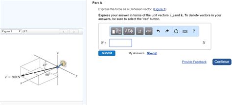 Solved Express The Force As A Cartesian Vector Figure Chegg