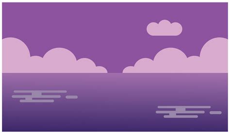 Illustration Of A Purple Background With A Lake And Clouds In The Sky