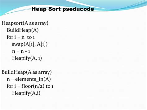 Heap Sort Algorithm Ppt