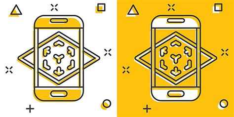Comicstyle Augmented Reality Icon On White Background Interface