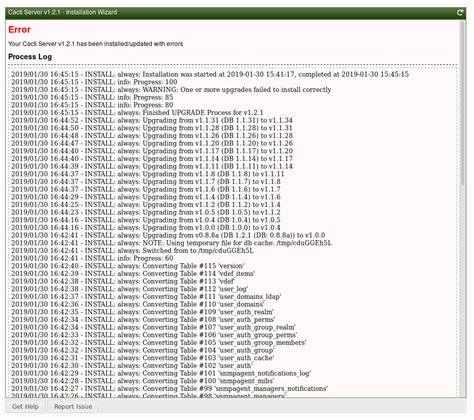 1134 Upgrade Step Fails To Complete · Issue 2358 · Cacticacti · Github