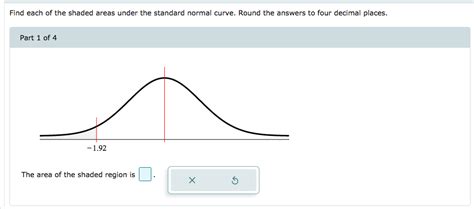 Solved Find Each Of The Shaded Areas Under The Standard