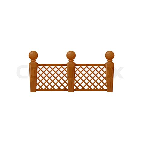 Garden And Farm Cartoon Wooden Fence Bounary Icon Stock Vector