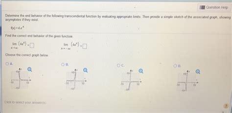solved question help determine the end behavior of the