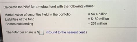 Solved Calculate The NAV For A Mutual Fund With The Chegg Com