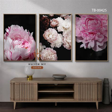 Tranh Hoa Mẫu Đơn Treo Phòng Khách Sắc Hương Tươi Mát Cho Góc Sống