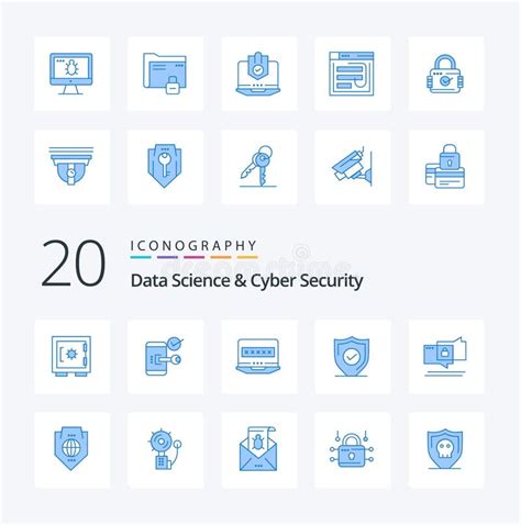 20 Data Science And Cyber Security Blue Color Icon Pack Like Secure