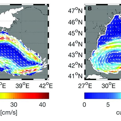 Comparison Of A Model Surface Currents Cms With B Geostrophic