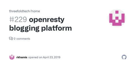Openresty Blogging Platform Issue 229 Threefoldtech Home GitHub