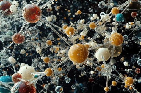 Colorful Molecular Structures In A Digital Abstract Representation Of