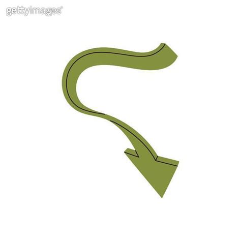 Wide 3d Line With Cursor To Pointing Direction Twisted Arrow To Showing Route Way Path