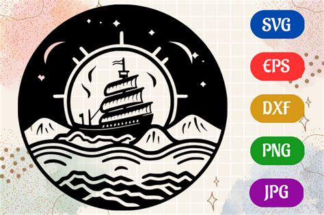 Nautical Silhouette Svg Eps Dxf Vector Graphic By Creative Oasis