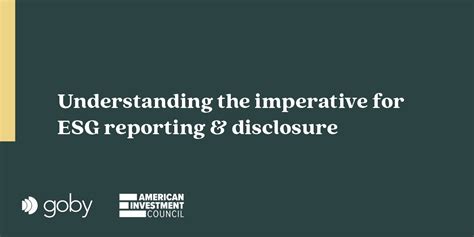The Imperative For Esg Reporting And Disclosure Webinar