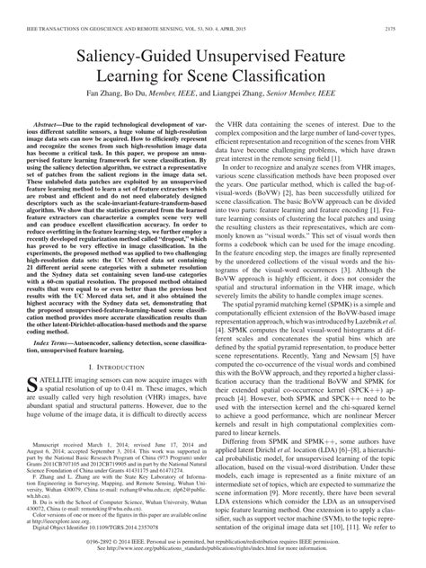 Pdf Saliency Guided Unsupervised Feature Learning For Scene