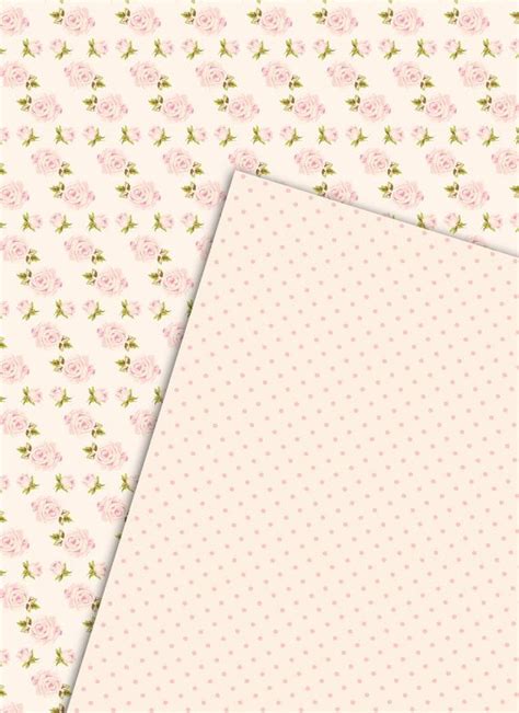 12 Shabby Chic Roses Blush Pink Digital Scrapbook Papers Etsy