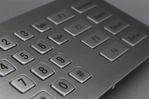 22 Keys Metal Industrial Numeric Keypads Stainless Steel Kiosk Keypad