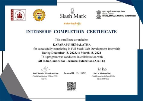 kaparapu hemalatha on linkedin internship fullstack slashmark