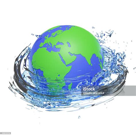 3d 세계 물의 날 개념은 물이 튀고 맑고 푸른 물이 흰색 배경에 고립되어 있다 3d 렌더링 일러스트레이션 물에 대한 스톡 사진 및 기타 이미지 Istock