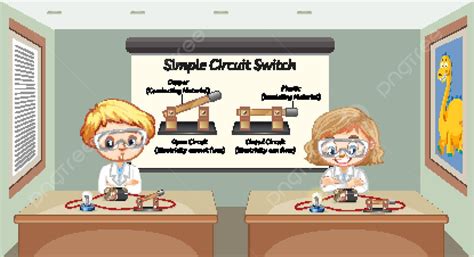 Scientist Explaining Simple Circuit Switch Youth Clip Learn Vector Youth Clip Learn Png And