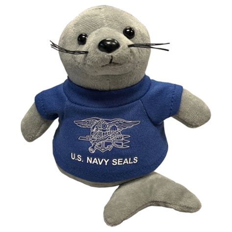 Mini Me Gray Plush Seal With Navy Seal T Shirt Udt Seal Store