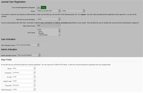 rsform pro joomla user registration plugin
