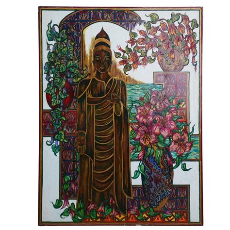 At Auction Mara Abboud Mara Abboud American B1949 Buddha Painting