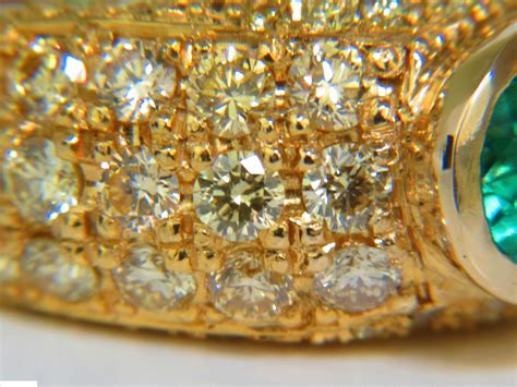 6 30 Carat Eternity Natural Emerald Fancy Yellow Diamonds Ring A Micro