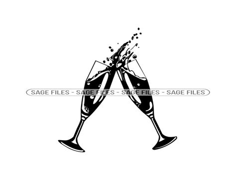 Toast Glass 2 Svg Wine Glass Svg Champagne Glass Celebration Party
