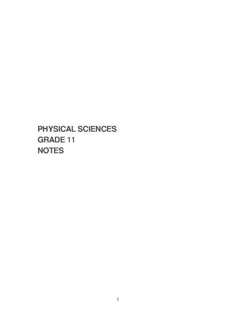 Physical Science Notes Grade 12 Pdf