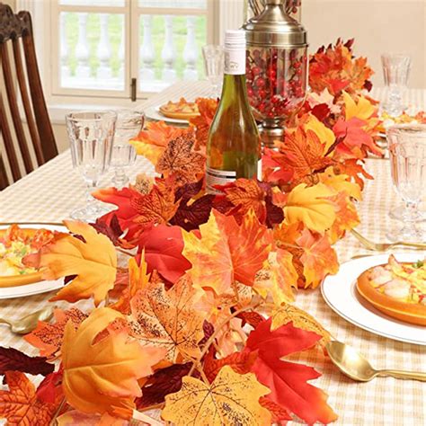 Badu Bg 1 75 метра изкуствена лоза есенен кленов лист фалшив гирлянд за Хелоуин Деня на