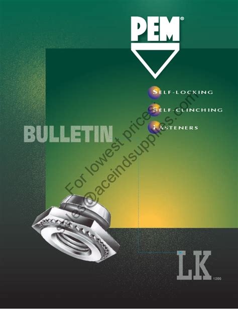 Pdf Pem Self Clinching Self Locking Fasteners Dokumen Tips