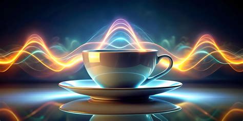 Abstract Glowing Waveform Creating A Teacup Outline Concept As Glowing Waveforms Dance To Form
