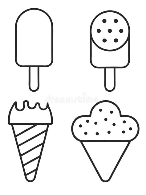 Popsicles Black White Stock Illustrations 185 Popsicles Black White