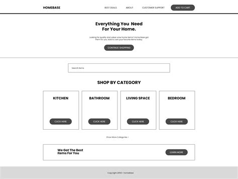 E Commerce Home Page Wireframe Template In Psd Download