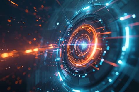 Premium Photo Futuristic Tunnel Illuminated By Bright Lights Futuristic Minimalistic Depiction