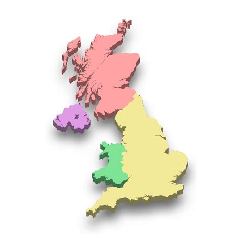 Premium Vector 3d Isometric Colored Map Of United Kingdom