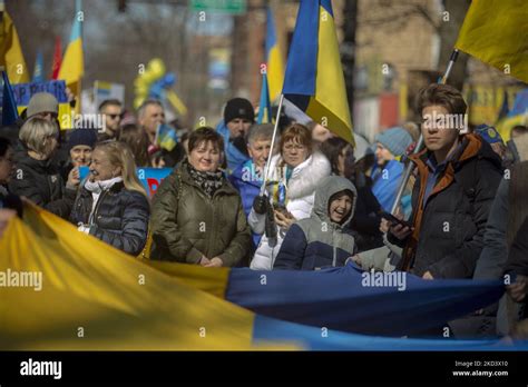 Ukrainian Protesters Outside Of Saints Volodymyr And Olha Ukrainian
