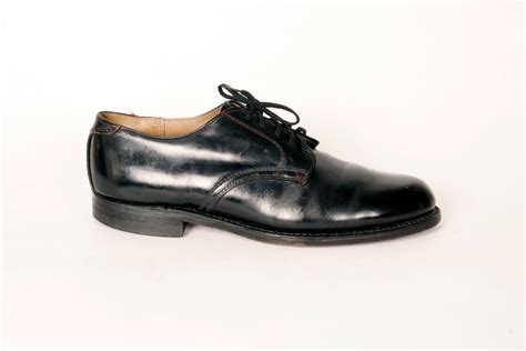 70s80s Vintage Military Oxfords Black Leather Dress Shoes By Us Navy