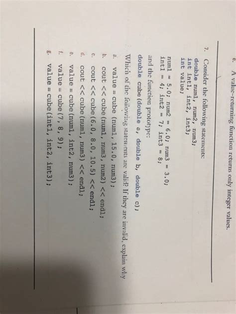 Solved A Value Returning Function Returns Only Integer